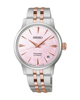 Seiko Presage Cocktail Time Automatik, Limited Edition, 3 Zeiger, Rosa, Multicolor Damenuhr SRPM06J1