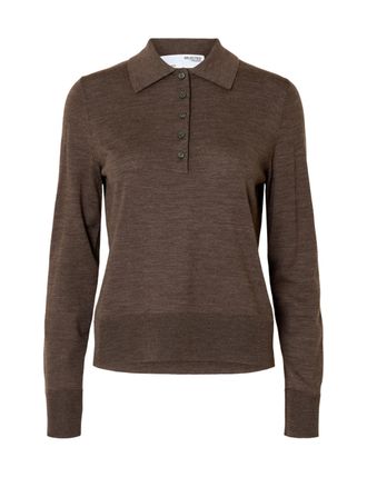 Selected Damen Slfthea Ls Knit Merino Collar Neck Noos, Delicioso, XXL