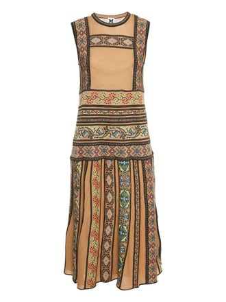 Missoni robe mi-longue à col rond - Marron