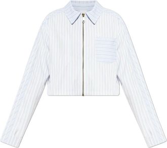 adidas Femme, Blouses et Chemises, Bleu, Taille: 40 FR Short Shirt With Stripe Pattern