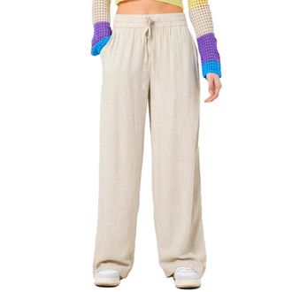 Noisy May Noisy may Weite Relaxed Fit Culotte Modisch Lässige Jogging Stoffhose Leinen, Farben:Natur, Größe:XL