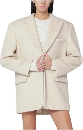 Andamane Femme, Vestes, Blanc, Taille: 38 FR Veste Blanche en M&eacute;lange de Laine