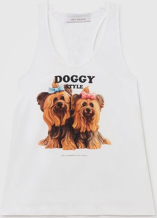 Stella McCartney Jeff Koons Doggy Style Tank, Woman, Pure white, Size: XS