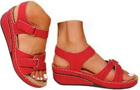 Generic Sandales orthop&eacute;diques larges pour femme, sandales et sandales confortables &agrave; bout ouvert pour femme, sandales compens&eacute;es dext&eacute;rieur antid&eacute;rapantes av