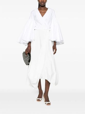 Jacquemus Cropped Wrap Blouse - White
