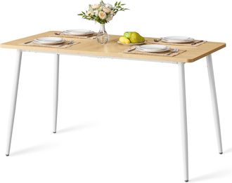 Vasagle Esstisch f&uuml;r 4-6 Personen, Esszimmertisch, K&uuml;chentisch im Landhausstil, hitzebest&auml;ndige Tischplatte, schneller Aufbau, 75 x 140 x 75 cm, goldeichenfar