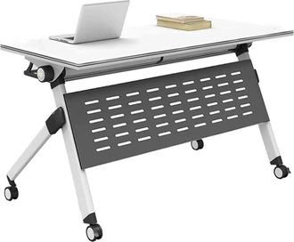 Generic Tragbarer Klapptisch, klappbarer Konferenztisch, mobiler Klapptisch f&uuml;r Schulungen, mit Stahltrennwand, Ablagefach und leisen Rollen, f&uuml;r Konferenzr&auml;u