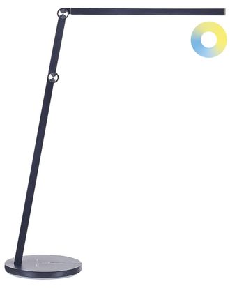 Beliani LED Schreibtischlampe schwarz matt 48 cm hoch verstellbar f&uuml;r B&uuml;ro Dorado