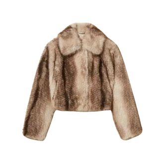 Twinset Placed Gradient Faux Fur Jacket - - Jackets - Damen - Braun - S