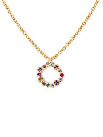 Singularu Bubbles Halskette. Messing mit 18 Kt Vergoldeter Beschichtung und Zirkonia. Schmuck f&uuml;r Damen