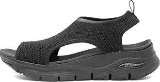 Skechers Baskets Arch Fit-Darling Days pour femme, Tricot Mylar noir, 38 EU