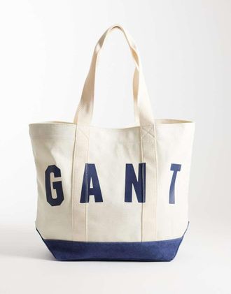 GANT Cabas avec logo universitaire - Cr&egrave;me-Blanc