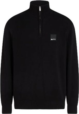 Karl Lagerfeld Homme Regular Half-Zip Pullover Sweater, Noir, L EU