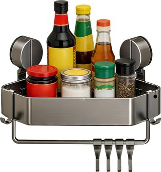 Generico Duschregal, Aluminium, wasserdicht und rostfrei, mit Saugn&auml;pfen, zur Aufbewahrung f&uuml;r Badezimmer | f&uuml;r Wandfliesen und Seife, Shampoo, Conditioner im 