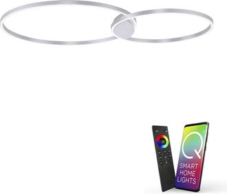 Paul Neuhaus Q-KATE 6590-95 LED Deckenleuchte, Alexa kompatibel Smart Home, dimmbar per Fernbedienung, warmwei&szlig; - kaltweiss, Ring