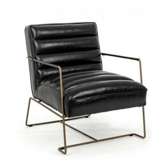 BIZZOTTO Bizzotto - Fauteuil avec structure en acier peint et assise recouverte de simili cuir noir 62,5x74x80-45-56h cm