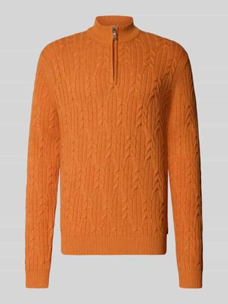 Fynch-Hatton Slim Fit Strickpullover aus Baumwoll-Woll-Mix