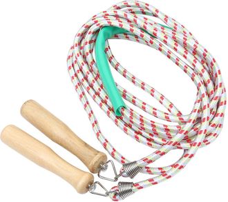 Pretyzoom Hölzernes Springseil mit Holzgriff Robustes Leichtes Übungs Fitnessseil für Erwachsene für Sport Spiele und Gruppentraining Farblich Zufällig Geliefer