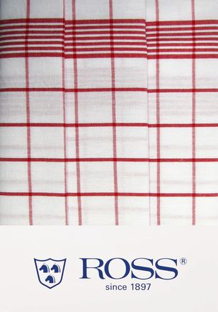 ROSS 3er Pack Baumwoll-Geschirrt&uuml;cher kariert 1704 rot 50x70 cm