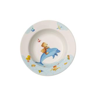 Villeroy & Boch Villeroy und Boch Happy as a Bear Kinderteller tief, 19,5 cm, Premium Porzellan, Wei&szlig;/Bunt