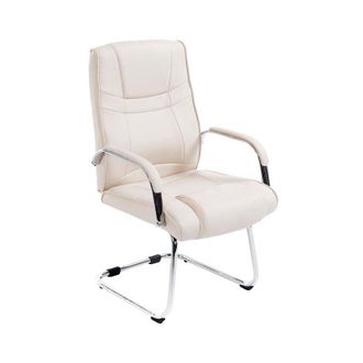 Clp Chaise d&eacute;tude rembourr&eacute;e avec des accoudoirs de peau &eacute;coold en cuir moderne diverses couleurs Couleur : Cr&egrave;me