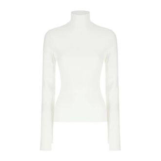 Courr&egrave;ges Femme, Pulls, Blanc, Taille: 42 FR Pull Interlock &agrave; col montant