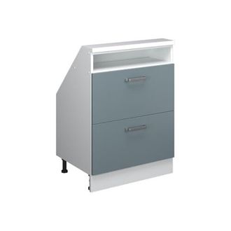 Vicco Meuble de Rangement sous Pente Rion, Bleu-Gris/Blanc, avec 2 tiroirs