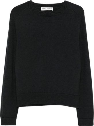 Our Legacy Homme, Pulls, Noir, Taille: 2XL True Roundneck Sweater