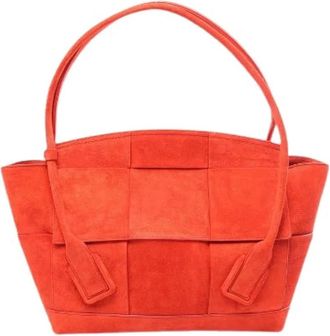 Bottega Veneta Pre-owned Sac cabas Arco en daim - Femme - Pre-owned - Rouge - Taille: ONE Size