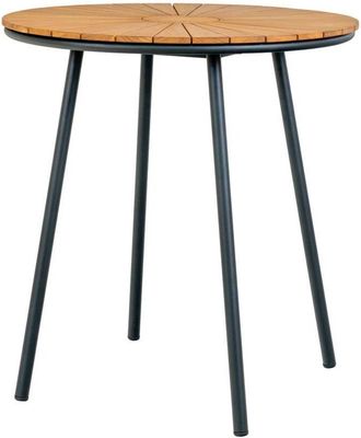 ebuy24 Cleveland table de caf&eacute; &Oslash;70cm ext&eacute;rieur teck,noir