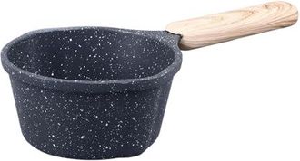 CHICIRIS ANGGREK Petite Sauce de Cuisine Po&ecirc;le Antiadh&eacute;sive en Aluminium Casserole de Casserole Compacte avec Poign&eacute;e en Bois et Verser des Becs pour Chauffer 