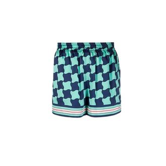 Casablanca Pool Tile Seiden-Shorts - - Shorts - Damen - Blau - M