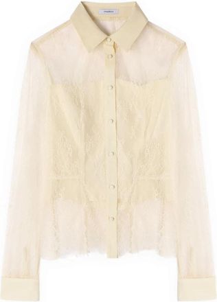 Motivi Femme, Blouses et Chemises, Beige, Taille: 40 FR Chemise en dentelle