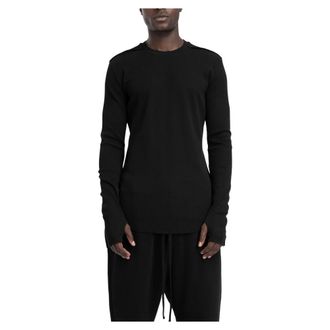 Thom Krom Homme, Tops, Noir, Taille: L T-Shirt Manches Longues Structur&eacute;