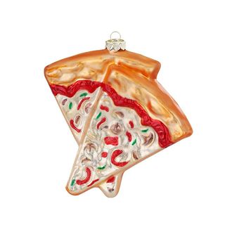 Magic Bodyfashion Christbaumschmuck Weihnachtskugeln Figuren Glas mundgeblasen Weihnachtskugeln Weihnachtsschmuck Baumkugeln Baumschmuck, Pizza, Glas, 11 cm, Figürliche