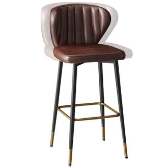 Generic 26/30 Zoll hohe Barhocker mit Kunstlederbezug und Fu&szlig;st&uuml;tze, um 360&deg; drehbare Barhocker f&uuml;r K&uuml;cheninsel, Kneipe, Bistro