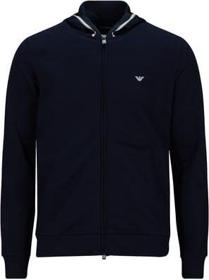 Emporio Armani Sweatshirt droit &agrave; capuche en coton m&eacute;lang&eacute;