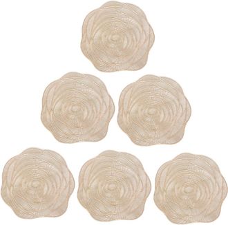 NUOBESTY 6 St&uuml;ck PVC Tischsets mit Rosenmuster Hohl Ausgeschnitten rutschfest 38cm Party und Valentinstag Tischdekoration f&uuml;r Zuhause Restaurant und Hochzeit