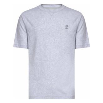 Brunello Cucinelli Homme, Tops, Gris, Taille: M T-shirts et Polos en Coton Gris