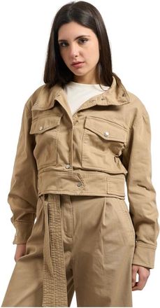 HUGO BOSS Femme, Vestes, Beige, Taille: 38 FR Veste en twill de coton stretch