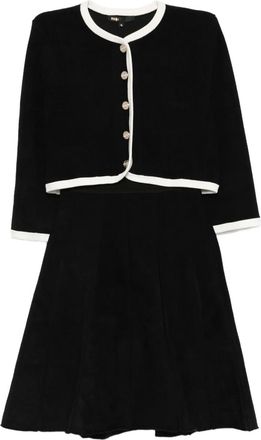 Maje robe évasée à détails boutonnés - Noir