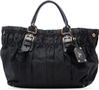 Prada Shopper - Tessuto Gaufre Tote - Gr. unisize - in Schwarz - f&uuml;r Damen