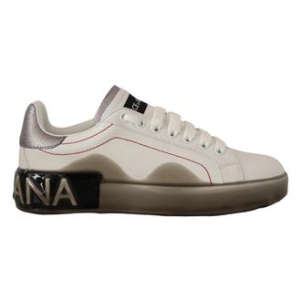 Dolce & Gabbana Iconic Leder Sneakers f&uuml;r modebewusste Frauen - - Shoes - Damen - Wei&szlig; - 36 EU