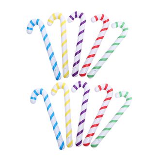 Cabilock 10stücke Aufblasbare Zuckerstangen Als Weihnachts-Dekoration Zuckerstangen-Luftballons Für Party-außen-Dekoration Aus PVC Einfach Aufzublasen