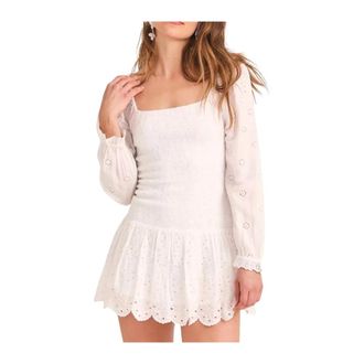 LoveShackFancy Wei&szlig;e Baumwoll Mini Kleid Jayce - - Dresses - Damen - Wei&szlig; - M