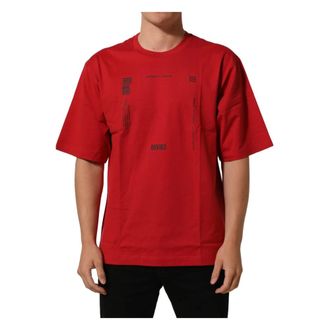 Dolce & Gabbana Graphic Print Crew Neck T-shirt - - Tops - Herren - Rot - M