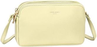 David Jones Pochette Bandouli&egrave;re Femme Ville - Sacoche Sac port&eacute; travers Similicuir - 2 Compartiments - Taille Moyenne - Pratique Chic Classique Voyage Travail (M