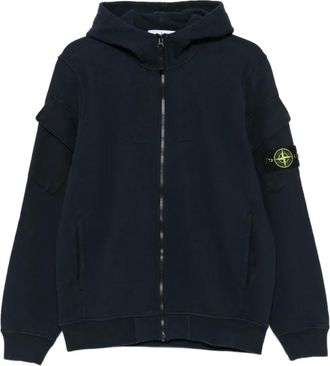 Stone Island Homme, Sweatshirts et sweats à capuche, Bleu, Taille: S Sweat à Capuche Marine Coupe Régulière