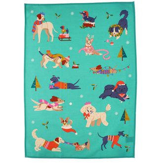 Rex London Geschirrtuch Festive Friends festlich Weihnachten Christmas Hunde Baumwolle 70x50 cm