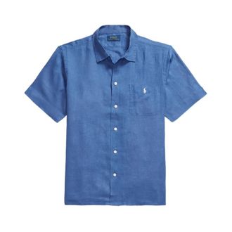 Polo Ralph Lauren Homme, Chemises, Bleu, Taille: XL Chemise en lin &agrave; manches courtes